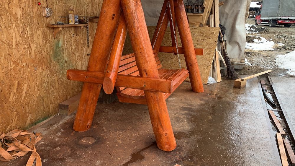 Leagan rustic , lemn masiv / balansor Mioveni • OLX.ro