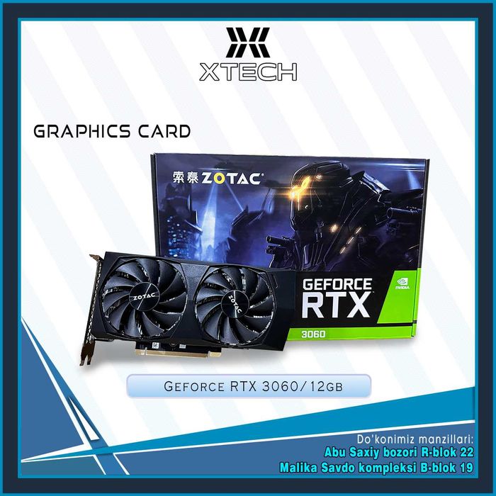 Видеокарта Zotac GeForce RTX 3060/12GB DDR6: 305 у.е. - Комплектующие ...