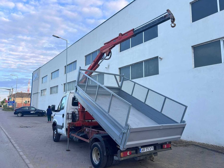 Iveco Daily 35c15 basculabil cu macara, CIV și RAR făcut Arad • OLX.ro
