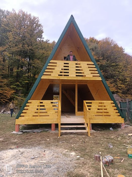 Construim Case din structura de lemn si Cabane stil A Frame, dimensiun Bistrita • OLX.ro