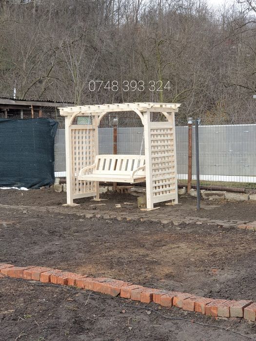 Balansoar leagan lemn rustic gradina Curcani • OLX.ro