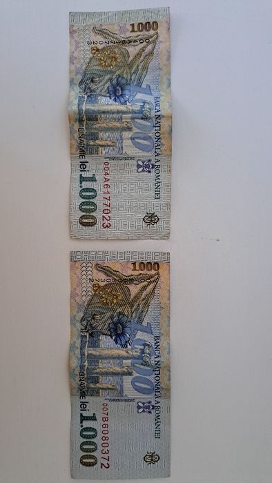 Vand 2 bancnote 1000 lei Mihai Eminescu - foarte rare Iasi • OLX.ro