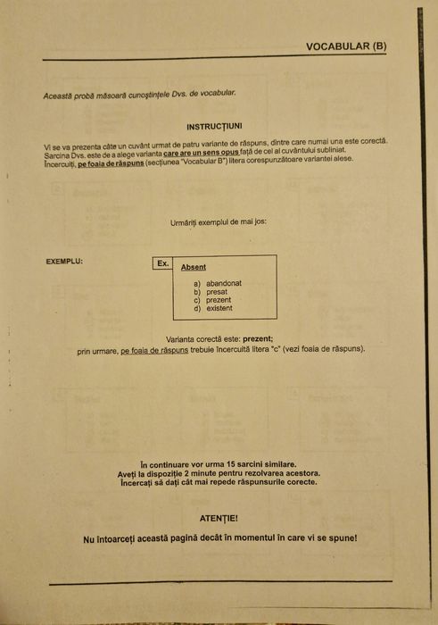 Modele teste psihologice ANP Targoviste • OLX.ro