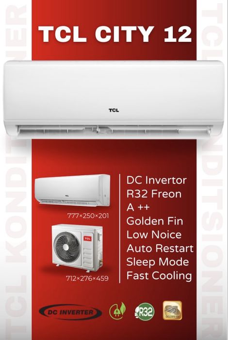 Кондиционер TCL 12 Inverter со склада оптом: 229 у.е. - Климатическое ...