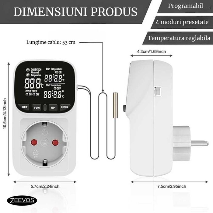 Priza inteligenta cu termostat, programabila, senzor de temperatura Botosani • OLX.ro