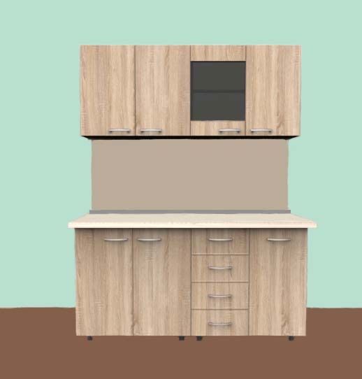 Mobila de bucatarie din pal melaminat, pentru apartament, garsoniera ...