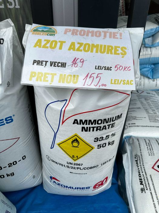 Azotat de amoniu Azomures 33,5% - 50Kg Targu Jiu • OLX.ro