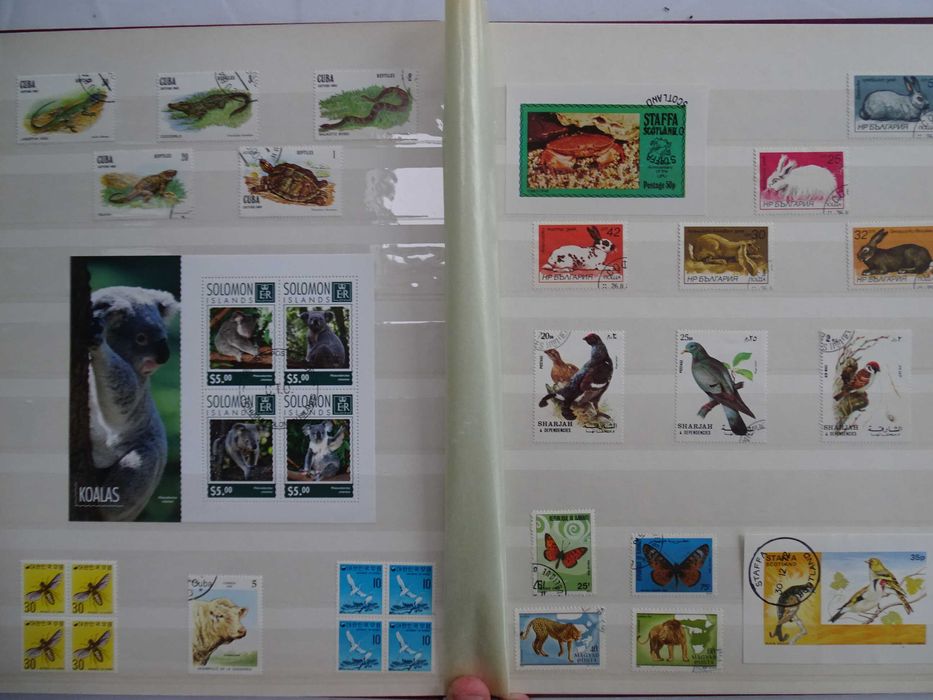 Clasor cu timbre tematice Fauna / Animale (Lot 64) Campulung ...