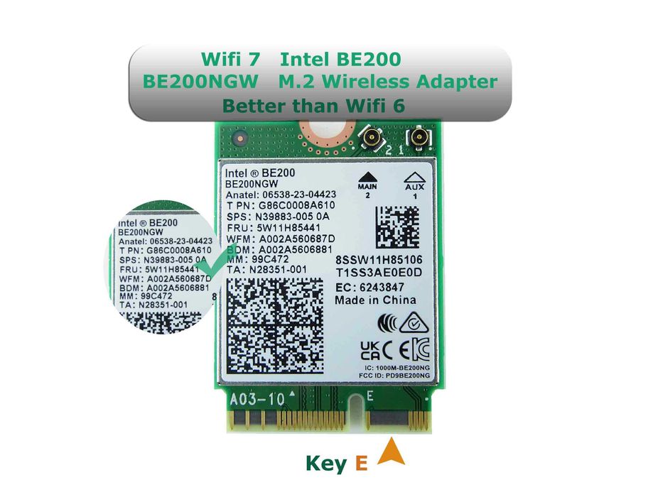 Нова Wifi 7 Intel BE200NGW WiFi Card Intel BE200 гр. Пловдив Център ...