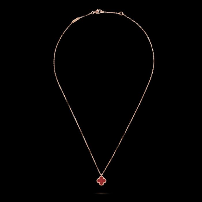 Van Cleef & Arpels VCA Gold Red Sweet Alhambra Clover Дамско Колие гр ...