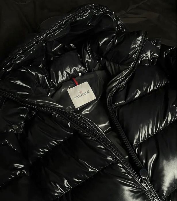 Geaca Moncler Puffer MAYA puf de gasca natural PREMIUM negru lucios ...