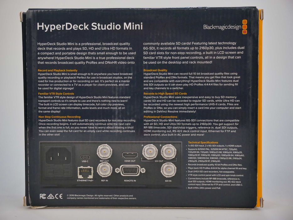 Blackmagic Design HyperDeck Studio Mini, 2160p, 6G SDI Timisoara • OLX.ro