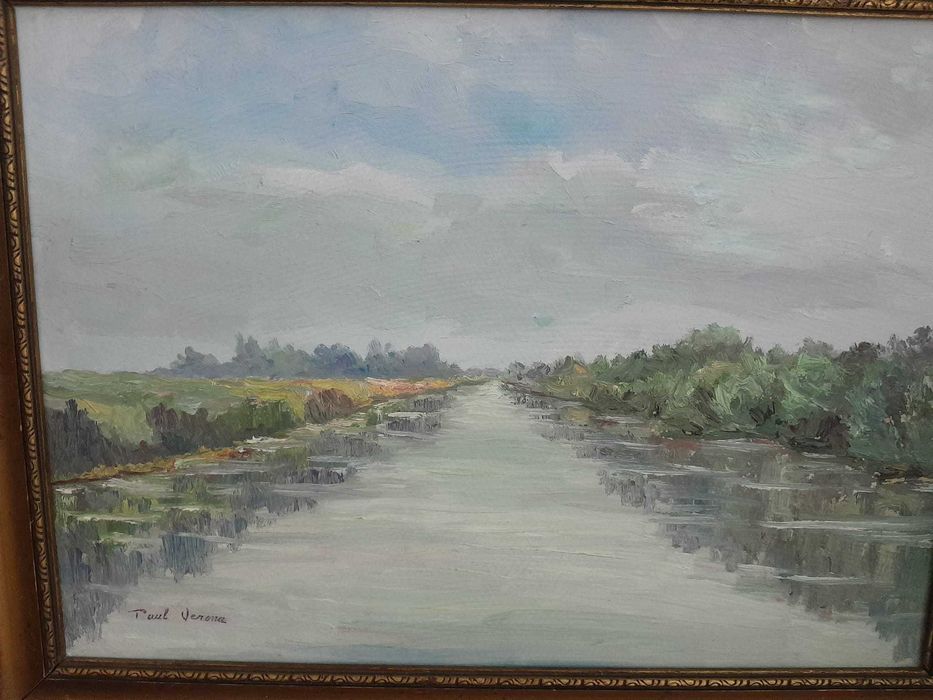 Tablou vechi românesc semnat Paul Verona - U/C - 59 x 45 cm Bucuresti ...