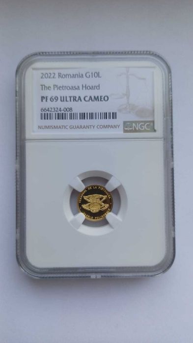 10 lei Tezaurul de la Pietroasa Moneda BNR aur gradata Ngc Constanta ...