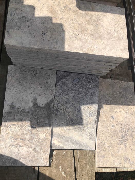 Piatra naturala Travertin Silver Cross Cut Mat Silver Gri Ilfov Otopeni ...