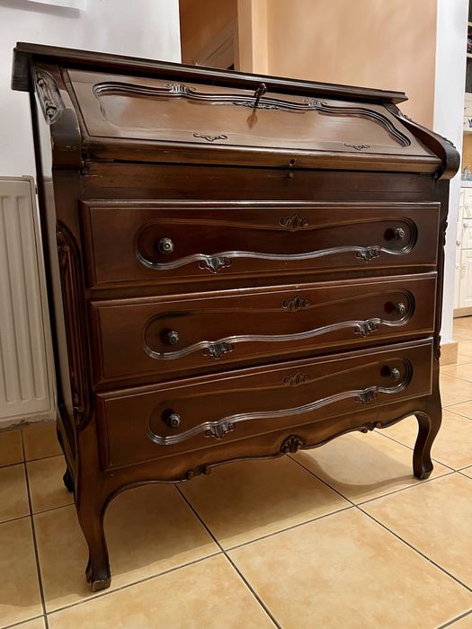 Superb scrin, comoda, secretaire, birou lemn masiv. Rosu • OLX.ro