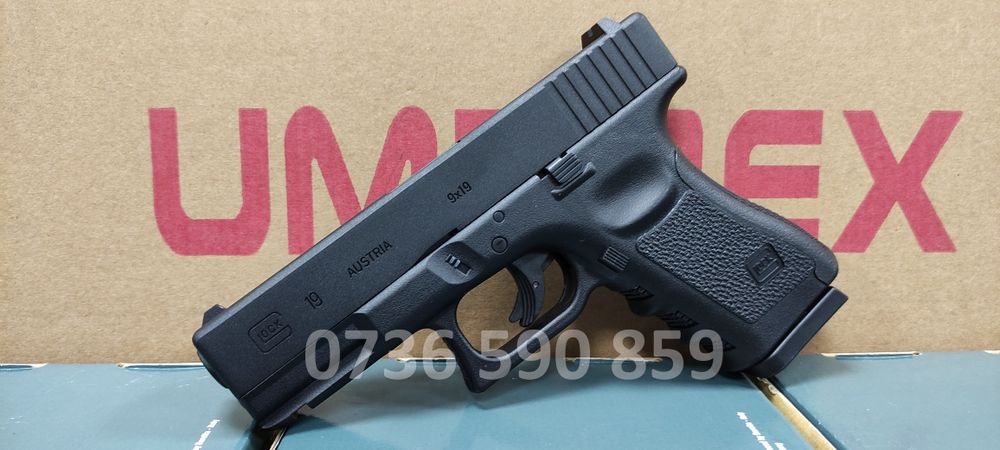 Upgradat 4.5j Glock 19 puternic CO2 GNBB original umarex PistolAirsoft ...