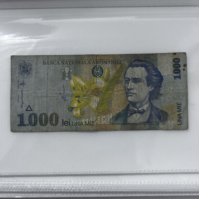 Bancnote vechi 1000 lei 5000 lei Mihai Eminescu Lucian Blaga Rusu de ...