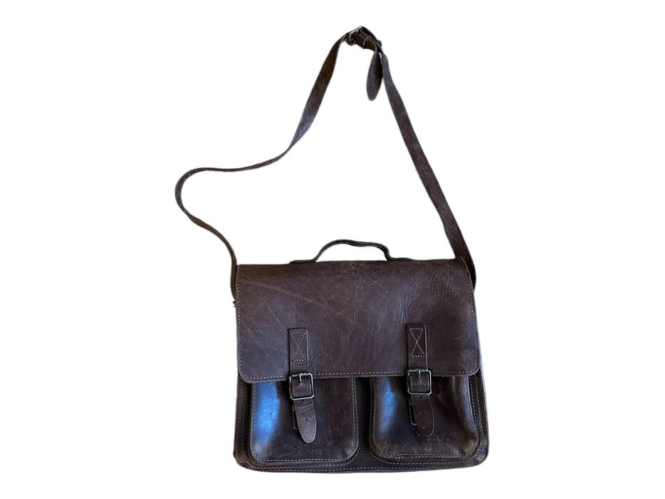 Geanta de umar Ruitertassen tip postas din piele veche vintage Deva ...