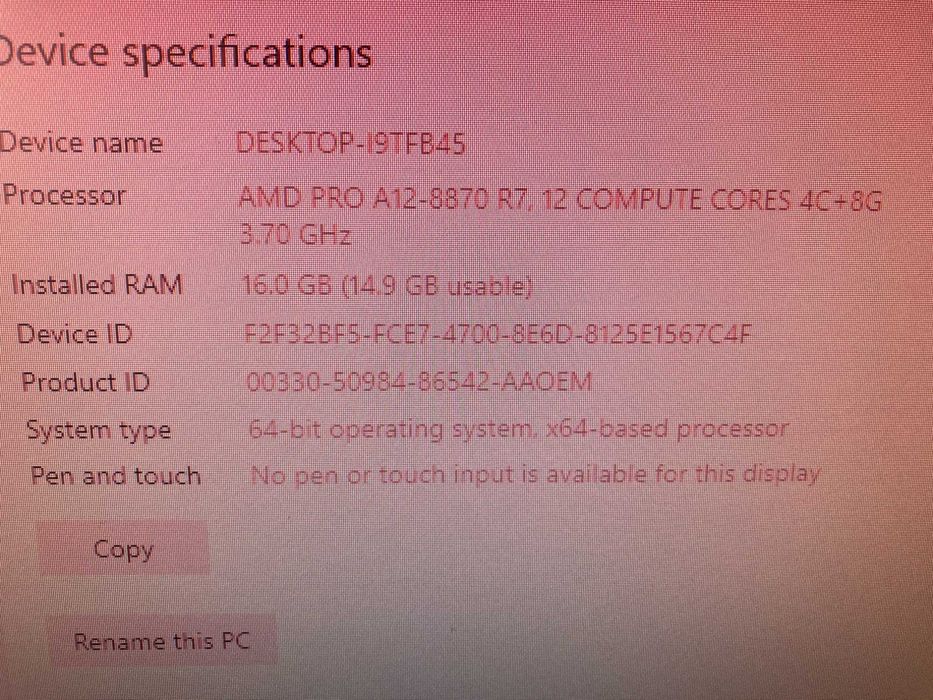 HP EliteDesk 705 G3 SFF (AMD PRO A12-8870 R7, 16GB RAM, 512GB SSD) гр ...