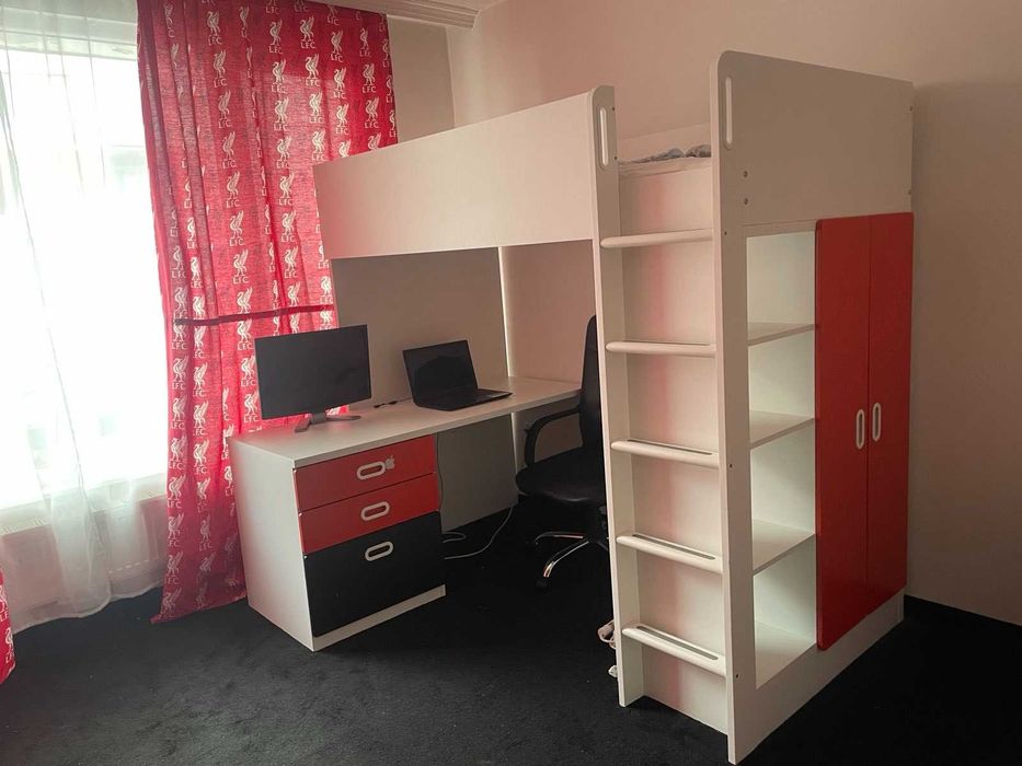 Легло-надстройка SMÅSTAD ИКЕА с бюро, отделен гардероб + матрак с. Лозен • OLX.bg