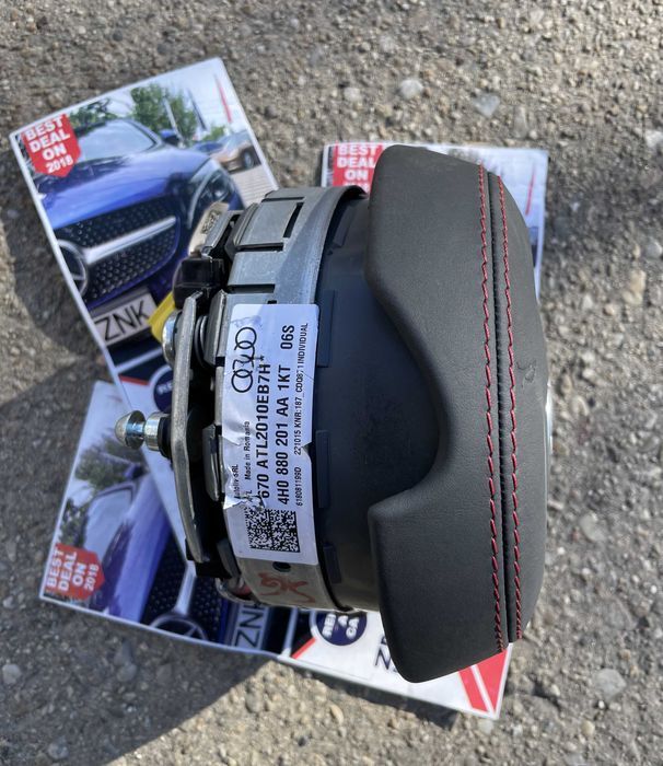 AUDI RS - S5 S6 S7 S8 airbag S volan piele cusatura rosie A5 A6 A7 A8 ...
