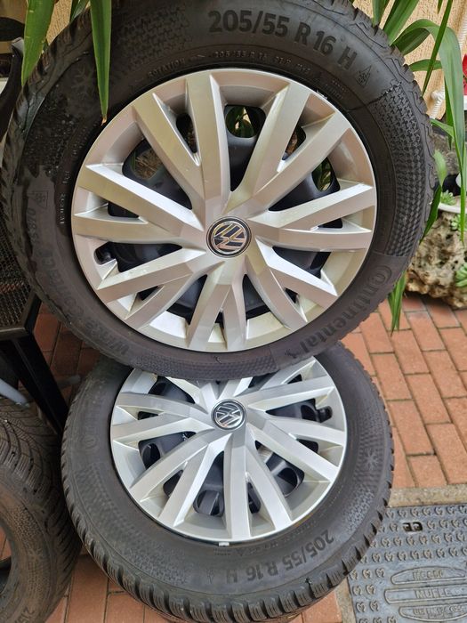 Roti otel WV 16"+anvelope CONTINENTAL 205/55/16 Sibiu • OLX.ro