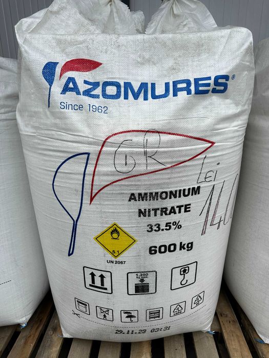Azotat de amoniu Azomureș 33,5% - Big Bag 600 Kg Targu Jiu • OLX.ro