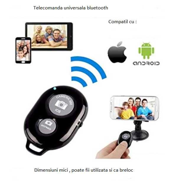 Set telecomanda wireless camera telefon +suport Tik Tok /Facebook ...