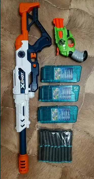 Бластер X-shot Excel Max Attack и пистолет Nerf Показать описание ...