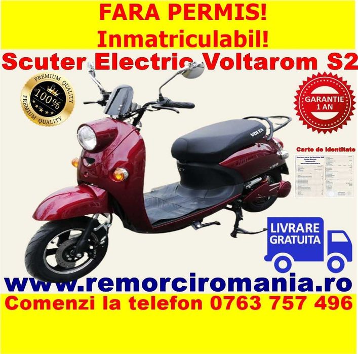 Scuter Electric, 2000W, Fara Permis, Voltarom S2, autonomie 50 km ...
