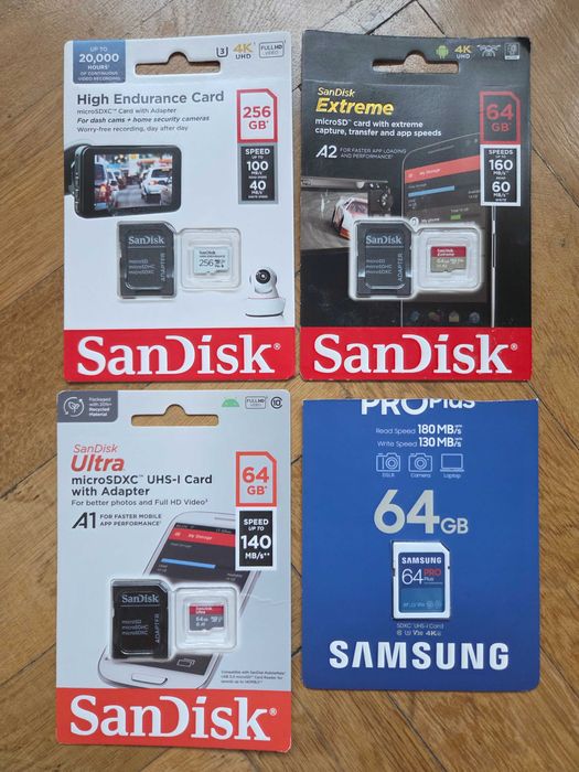 Card stick memorie micro SDXC Sandisk Ultra 256GB 64Gb Samsung PRO ...