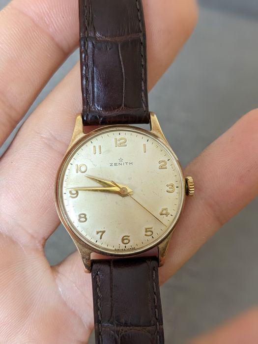 Ceas Zenith Aur Solid 9k 375 Carate ,Mecanic Vintage Functional Arad ...