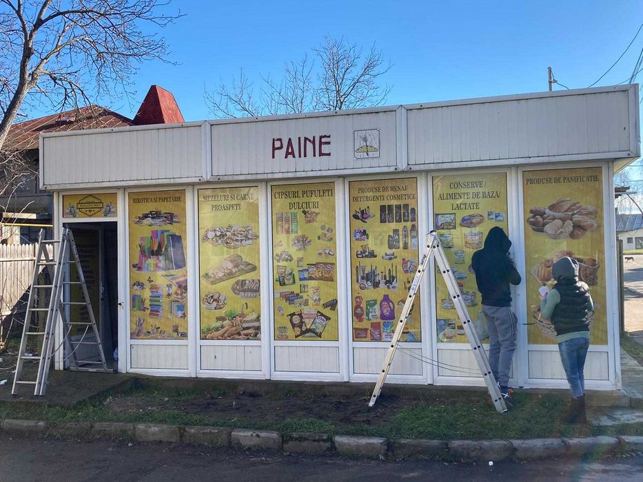 One way vision / window graphics / autocolant decorativ cu gaurele ...