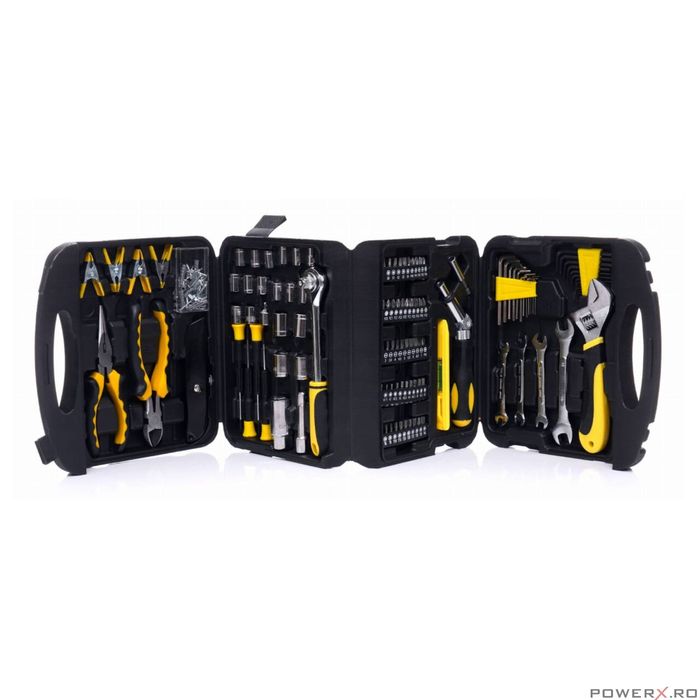 Trusa de scule pliabila universala, 117 piese, din oțel crom-vanadiu ...