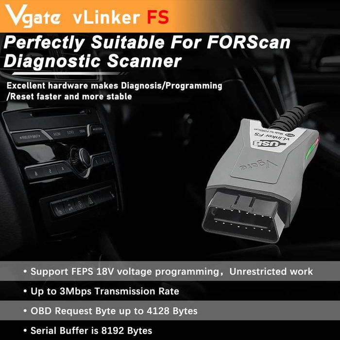 VLinker FS USD FORScan HS/MS-CAN Auto Switch, FiatEcuScan MultiEcuScan ...
