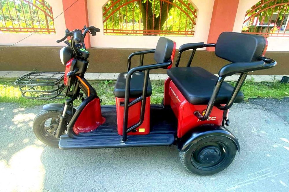 Tricicleta electrica, 2 persoane, APEC APM5, rosu 25 km/H, SuperBox ...