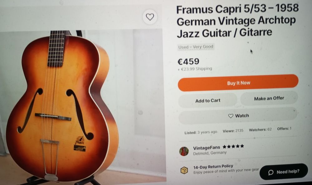 Chitara Framus 5/53 Bucuresti Sectorul 2 • OLX.ro