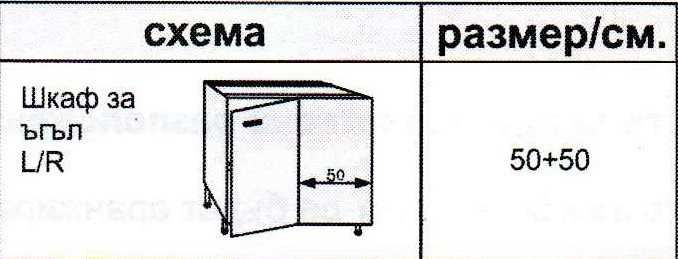Кухненски Шкаф долен ъглов глух с 1 врата дясна широчина 100 см гр София Люлин център