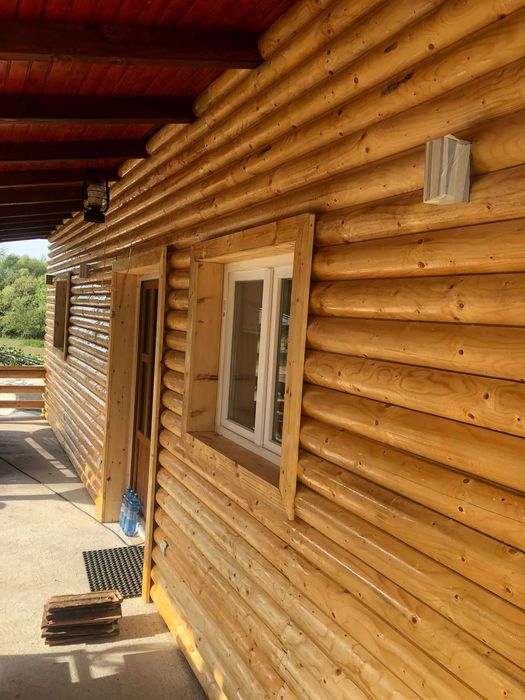 Lambriu din lemn semirotund cu aspect de bustean! Cu sau fara Montaj ...