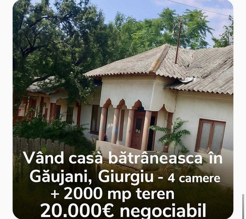 Casa de vanzare in com Gaujani Judetul Giurgiu + teren int iVedea Vedea ...
