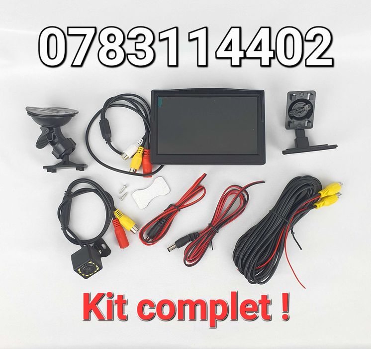 COMPLET-Monitor Cu Camera Marsarier Pt Duba-Masina-Rulota-UNIVERSAL-HQ ...