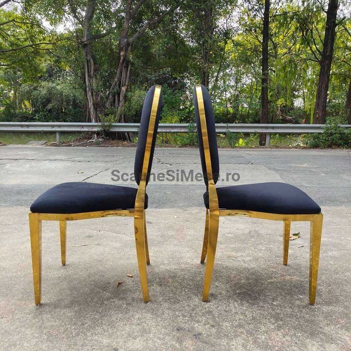 Scaun Auriu, Scaune Lux, Catifea, Salon Evenimente, Nunta, Restaurant ...