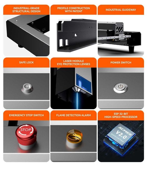 Acmer P2 10w 1800лв 20w 2600лв 33w 3600лв Cnc лазер лазерно гравиране гр Варна Колхозен пазар