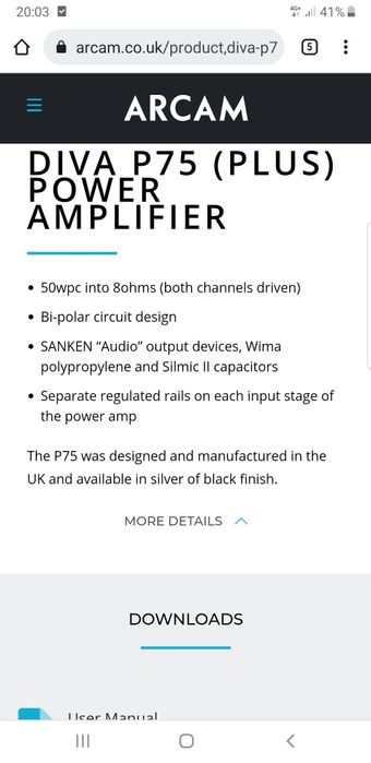 Arcam Diva P75 Plus - British Audiophile Power Amp - Made in the U.K ...