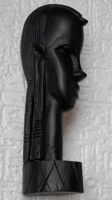 Statueta sculptura lemn abanos arta africana antichitati statuie Bacau ...