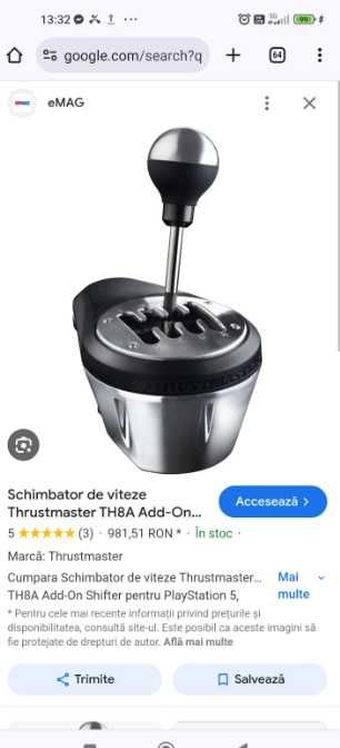 Vând volan pentru PC XBOX sau PS Thrustmaster TS-PC RACER Ferrari 488 ...