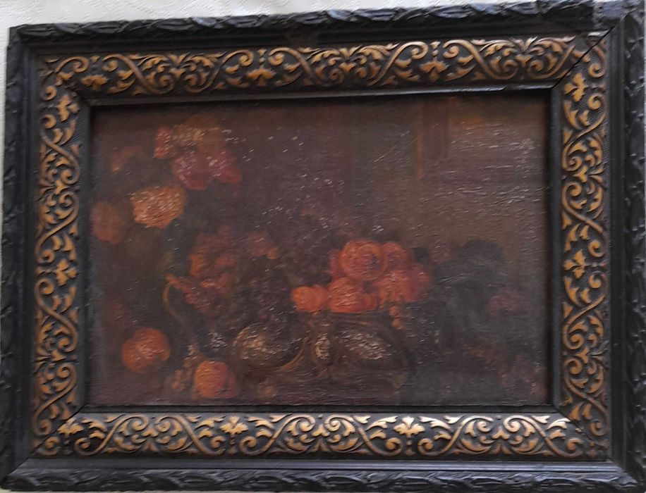 Vând Tablou vechi , perioada interbelică, „VAS CU PIERSICI „ Ploiesti ...