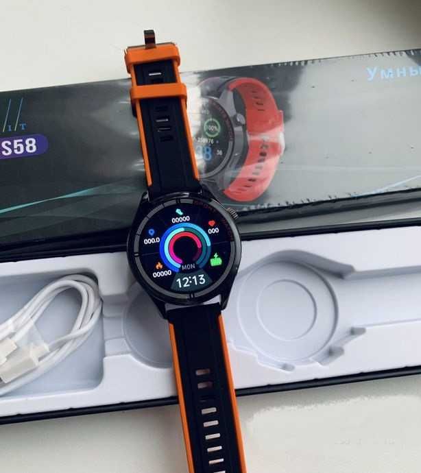 Ceas Smartwatch WS-GS58 cu încărcare magnetică, senzori monitorizare ...