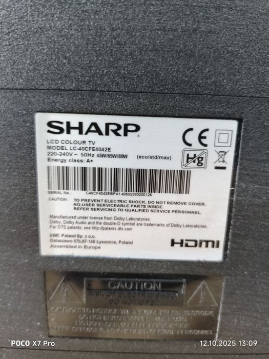 Телевизор SHARP 40"LED TV гр. Павликени • OLX.bg
